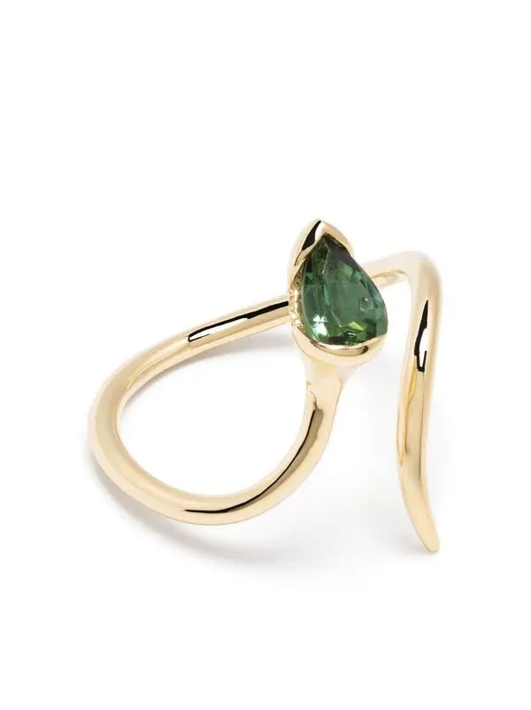 Fernando Jorge 18kt Yellow Sprout Open Diamond And Tourmaline Ring - Gold