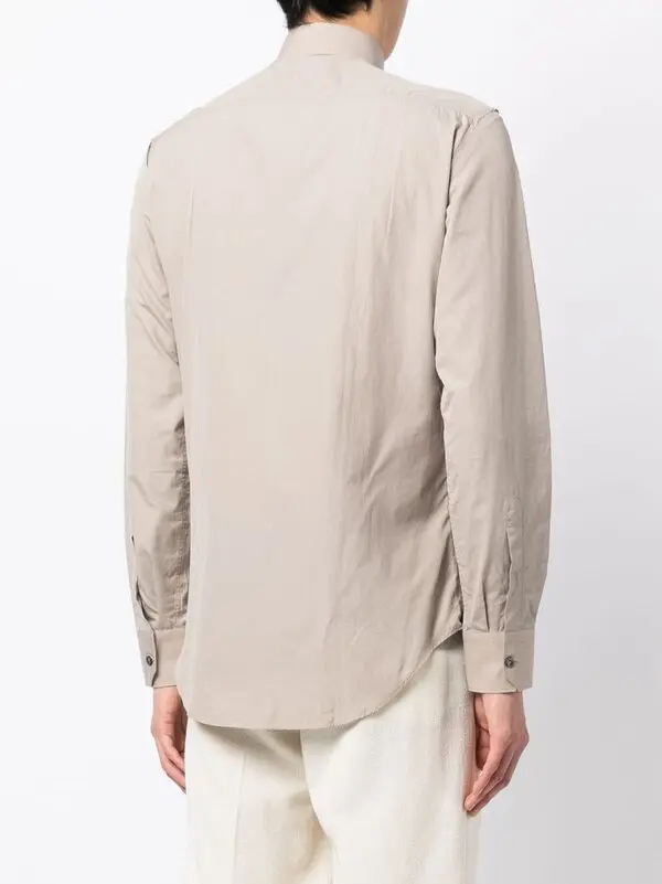 LANVIN Spread-collar Cotton Shirt - Neutrals