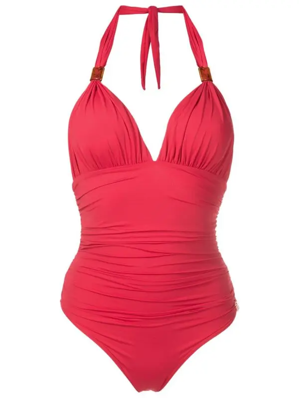BRIGITTE Halterneck One-piece Swimsuit - Red