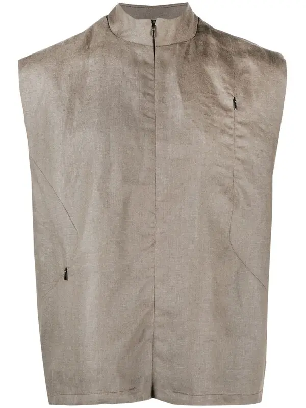 ROBYN LYNCH Band-collar Zip-up Gilet