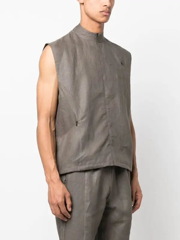 ROBYN LYNCH Band-collar Zip-up Gilet