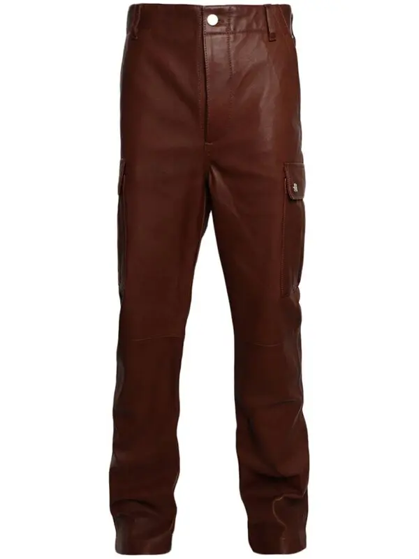 Amiri Flared Leather Cargo Trousers
