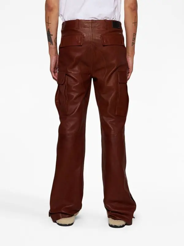 Amiri Flared Leather Cargo Trousers