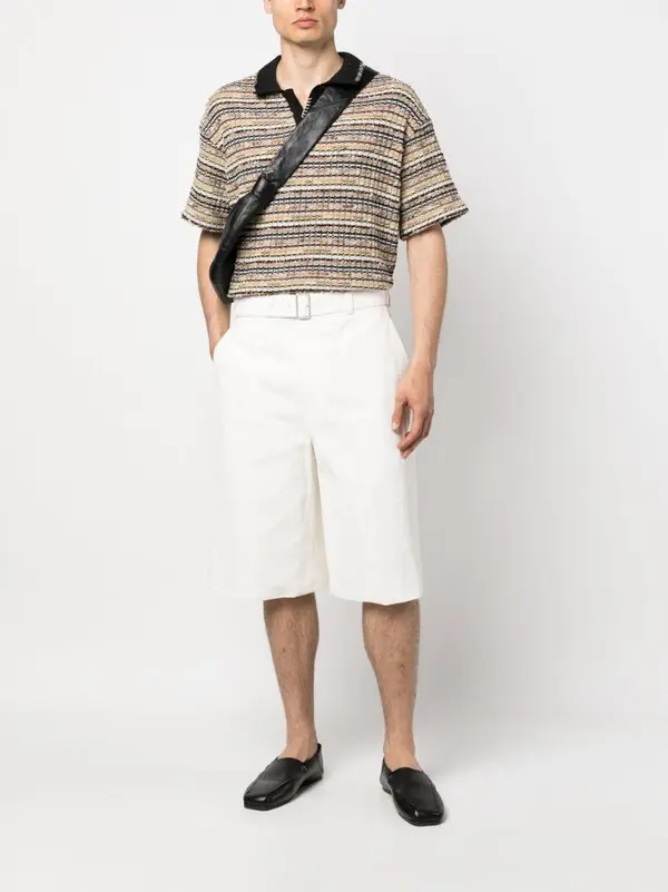JIL SANDER Flared Linen Bermuda Shorts