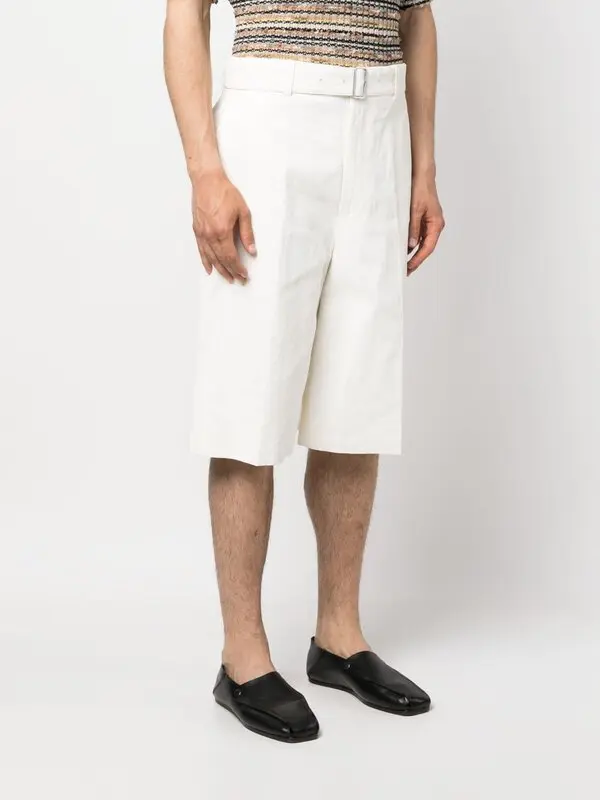 JIL SANDER Flared Linen Bermuda Shorts