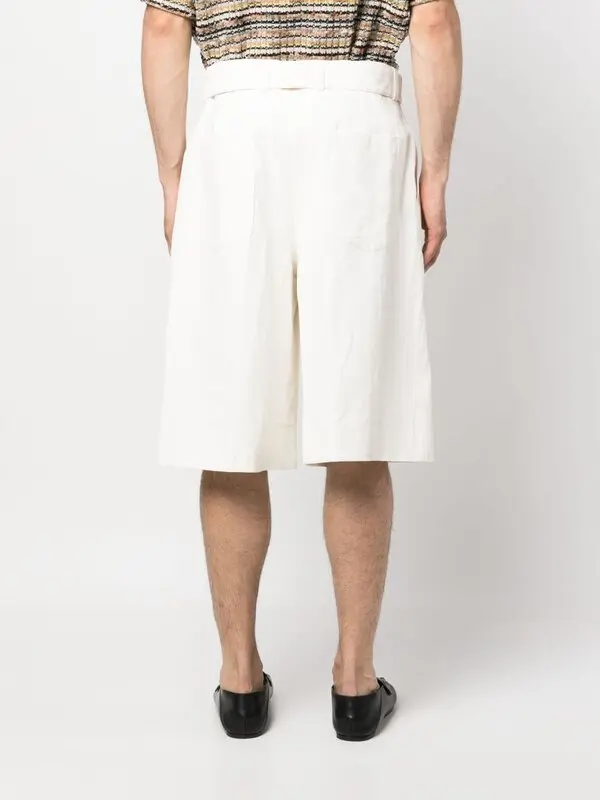 JIL SANDER Flared Linen Bermuda Shorts
