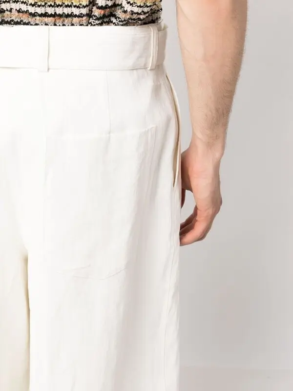 JIL SANDER Flared Linen Bermuda Shorts