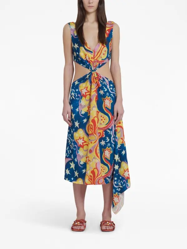 Marni Star Print Midi Dress - Blue