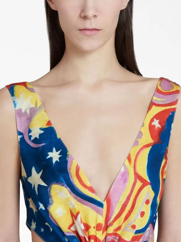 Marni Star Print Midi Dress - Blue