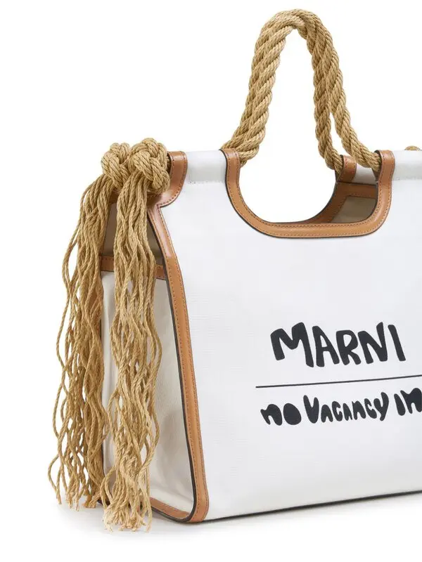 Marni Marcel North-South Tote Bag - White | Editorialist