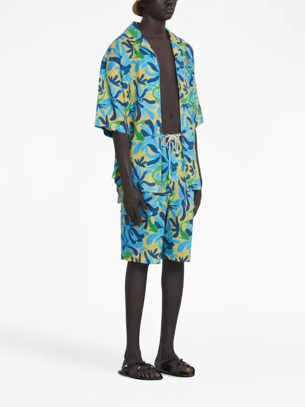 Marni Graphic-print Drop-crotch Shorts