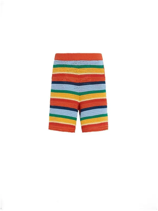 Marni Crochet-knit Striped Shorts
