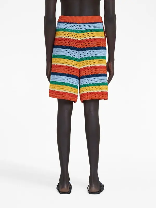 Marni Crochet-knit Striped Shorts
