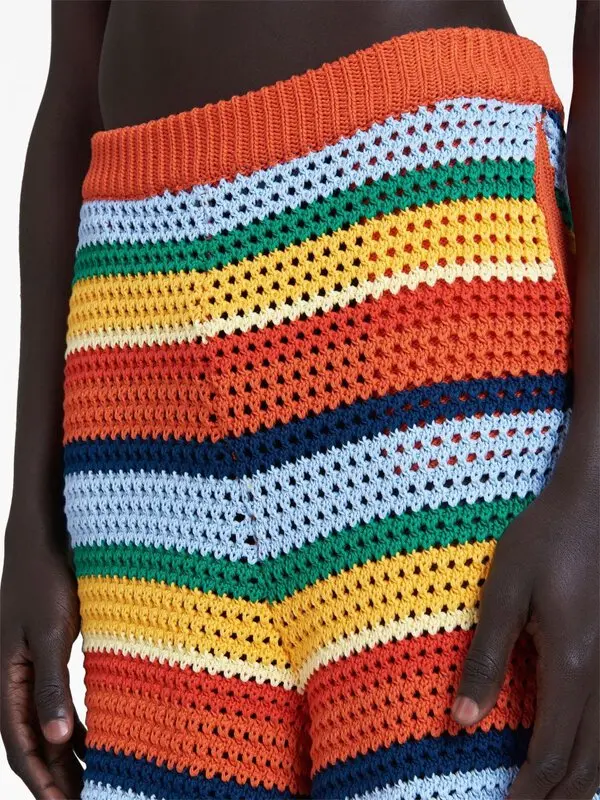 Marni Crochet-knit Striped Shorts