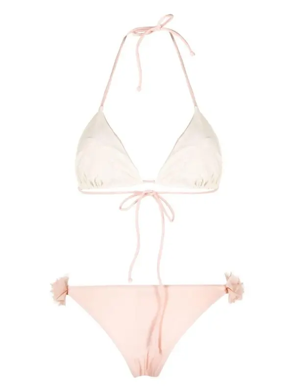 LA REVECHE Shayna Floral-appliqué Bikini - Pink