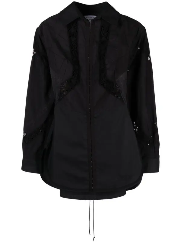 MARINE SERRE Lace-detail Shirt Dress