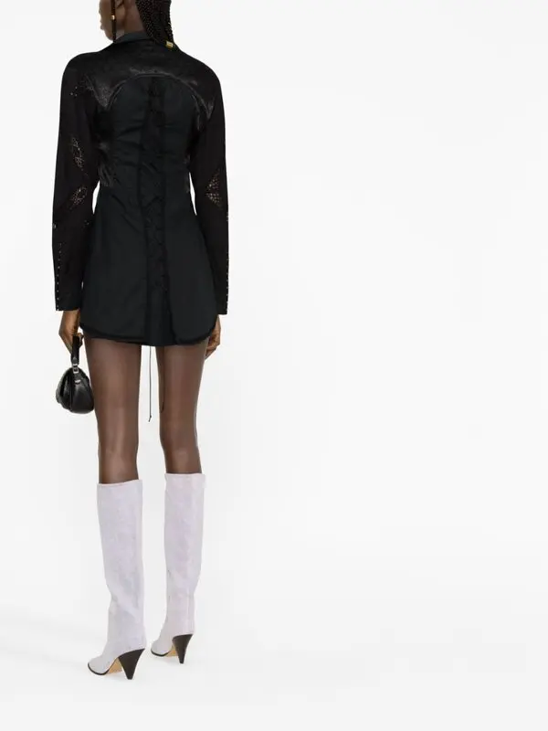 MARINE SERRE Lace-detail Shirt Dress