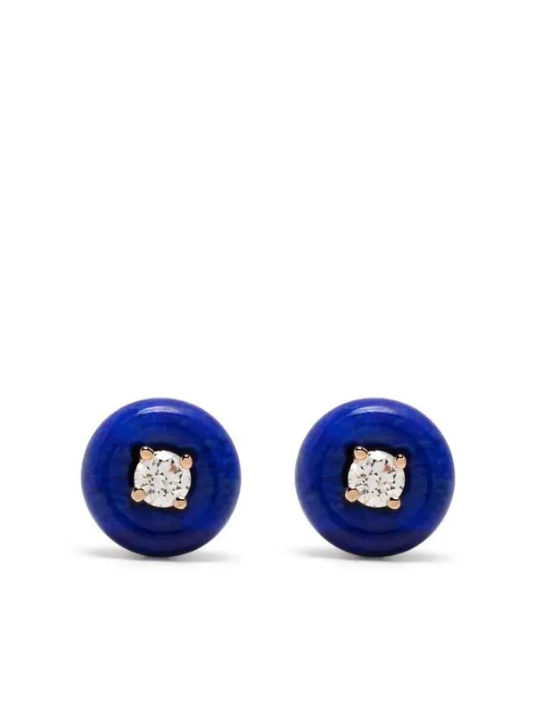 Fernando Jorge 18kt Rose Diamond And Lapis Lazuli Stud Earrings - Gold