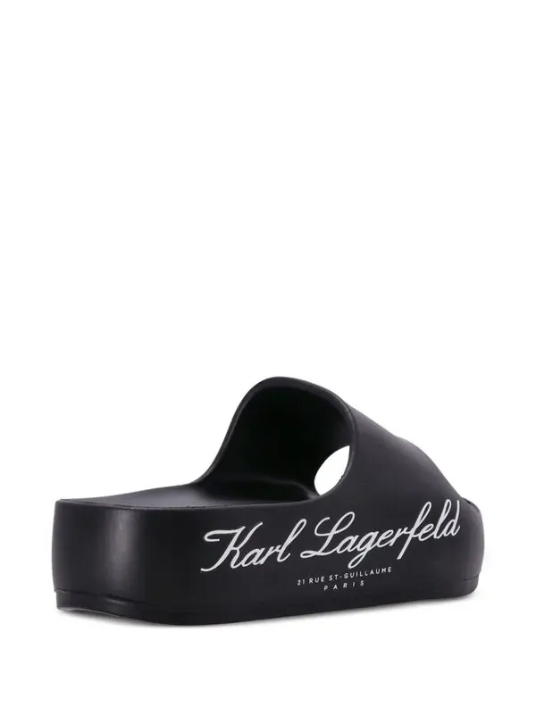 Karl Lagerfeld Logo-print Flat Slides - Black