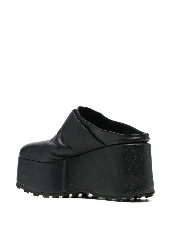 MARINE SERRE Moonogram 86mm Heel Leather Clogs