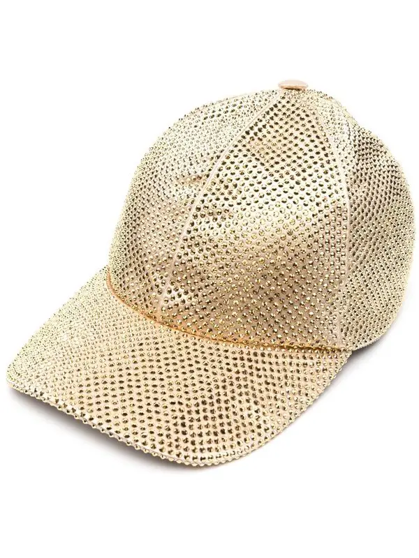 Prada Crystal-embellished Baseball Cap - Gold