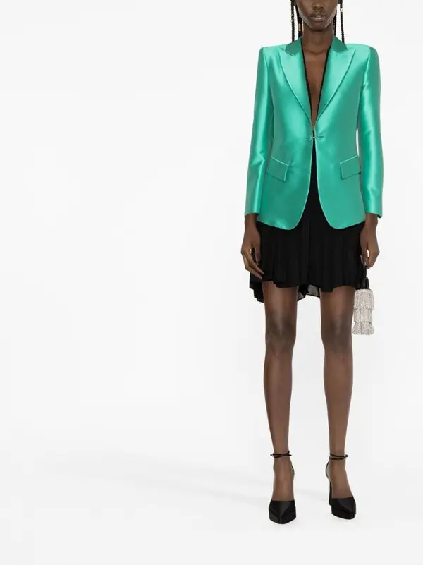 Alberta Ferretti Satin-trim Single-breasted Blazer
