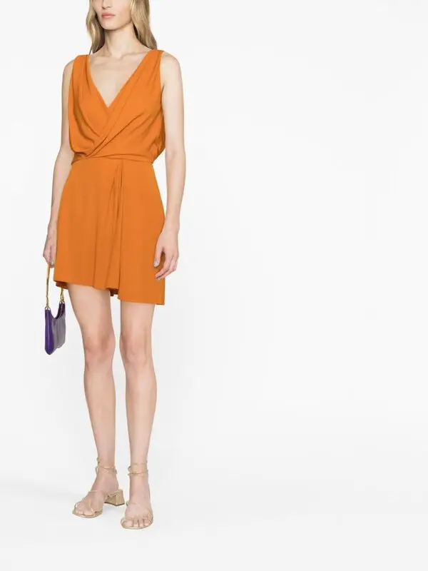 Alberta Ferretti Draped V-neck Dress