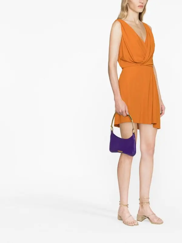 Alberta Ferretti Draped V-neck Dress
