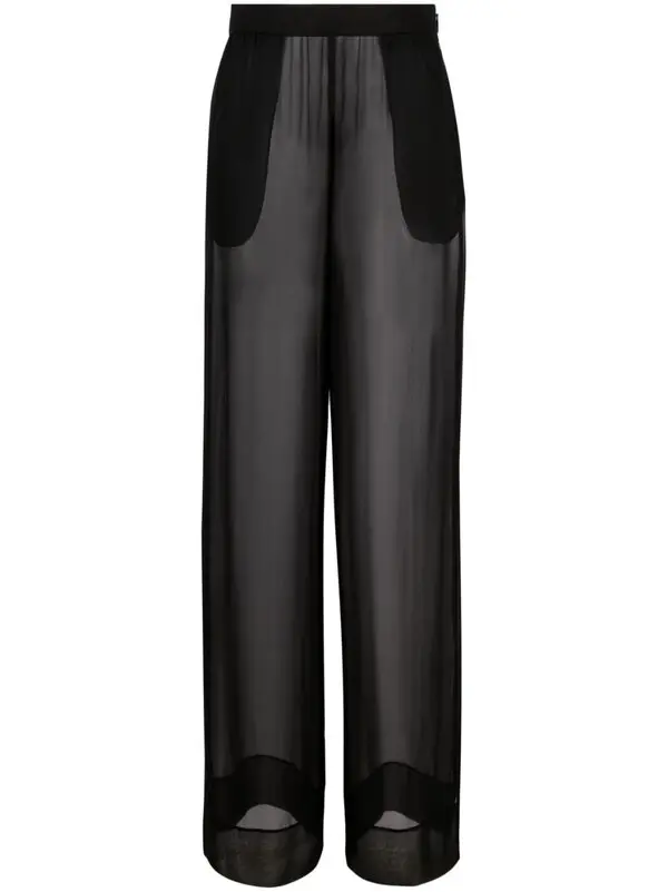 Saint Laurent Semi-sheer Wide-leg Trousers