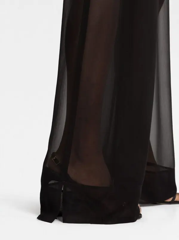 Saint Laurent Semi-sheer Wide-leg Trousers