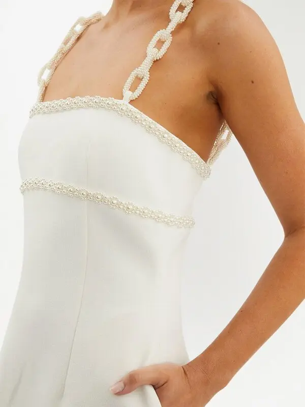 Rebecca Vallance Perle Square-Neck Mini Dress - White | Editorialist