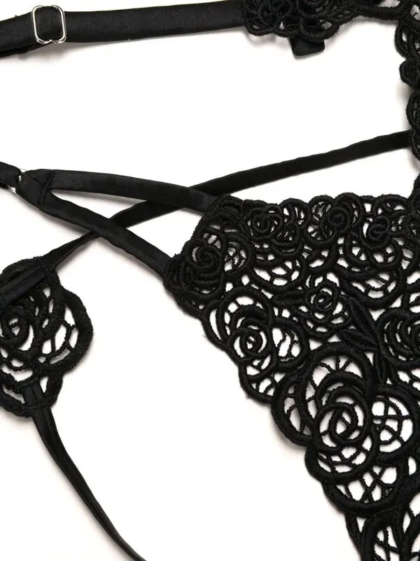 FLEUR DU MAL Guipure Bodysuit - Black