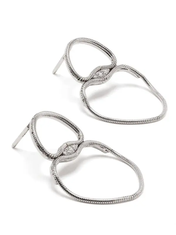 Fernando Jorge 18kt White Gold Fluid Diamond Hoop Earrings