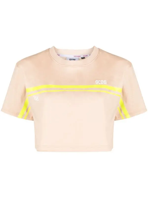 Gcds Logo-print Cropped T-shirt