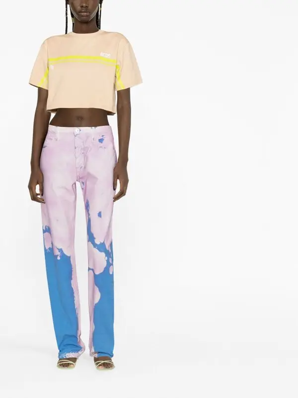 Gcds Logo-print Cropped T-shirt