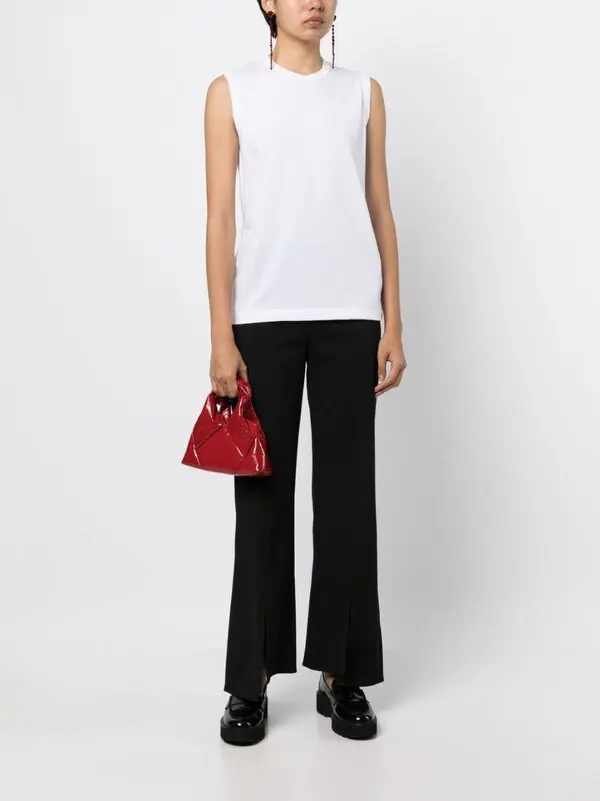 Comme Des Garçons Crew Neck Cotton Vest Top - White