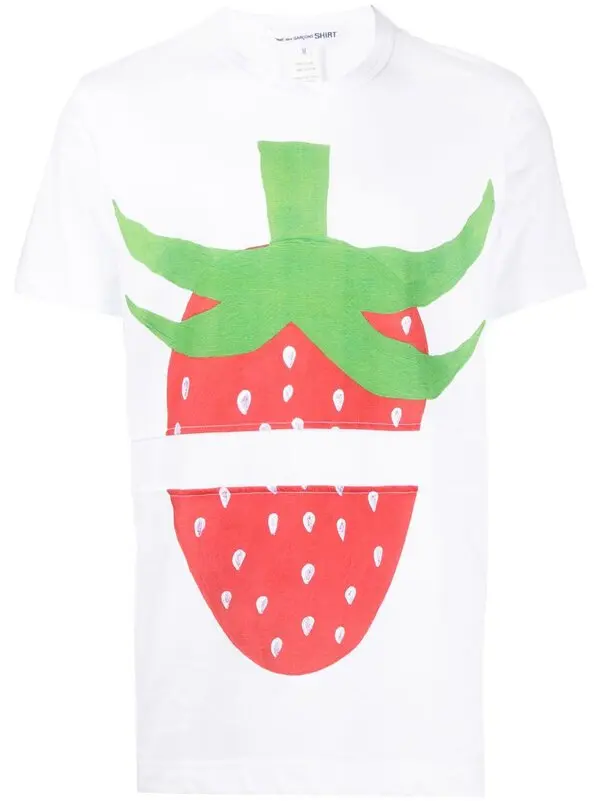 Comme Des Garçons Strawberry-print Cotton T-shirt