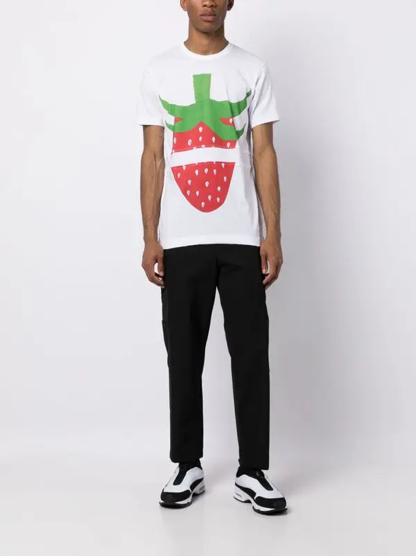 Comme Des Garçons Strawberry-print Cotton T-shirt