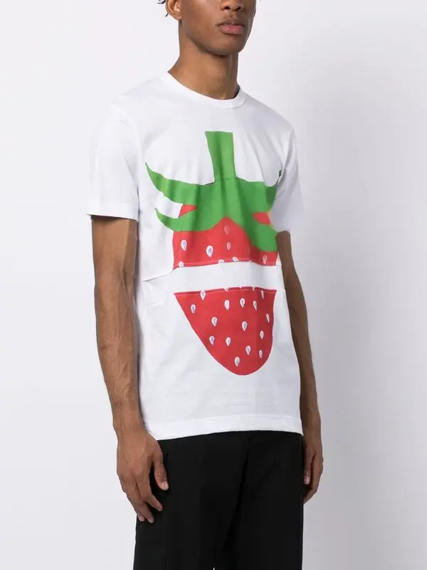 Comme Des Garçons Strawberry-print Cotton T-shirt