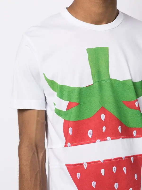 Comme Des Garçons Strawberry-print Cotton T-shirt