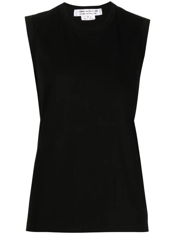 Comme Des Garçons Crewneck Cotton Vest Top - Black