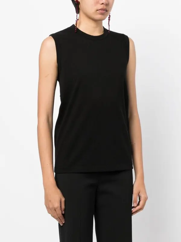 Comme Des Garçons Crewneck Cotton Vest Top - Black