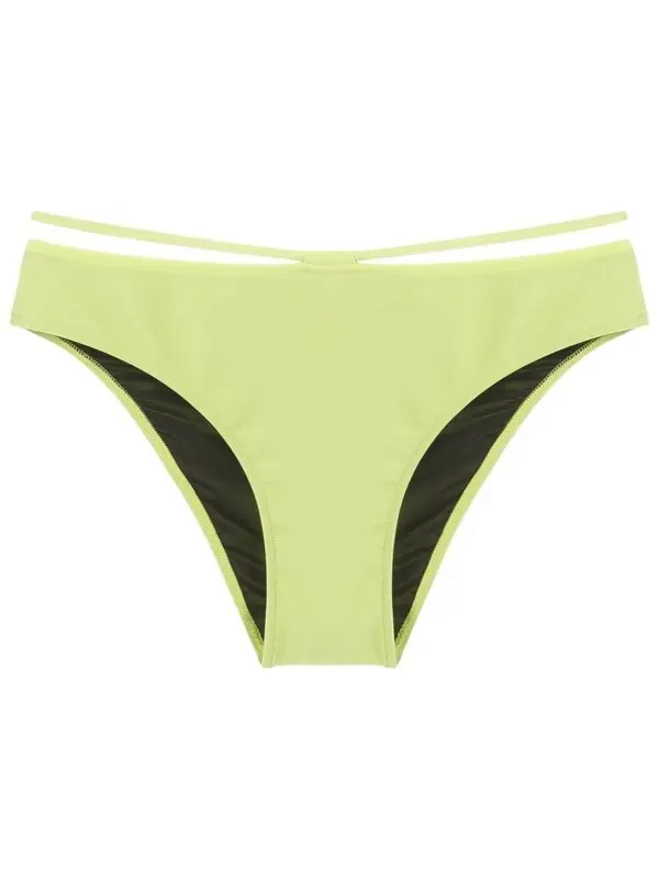 GLORIA COELHO String Detail Bikini Briefs - Green