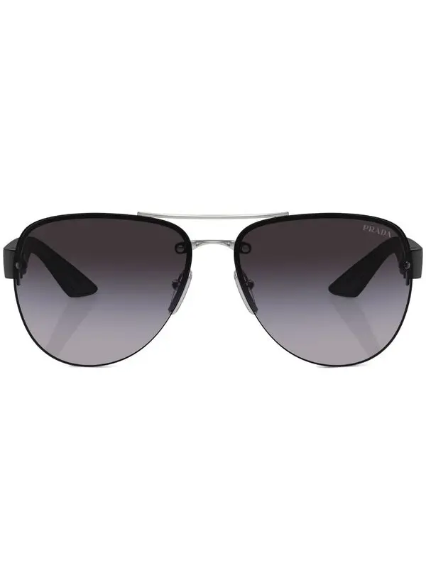 Prada Logo-print Sunglasses - Silver