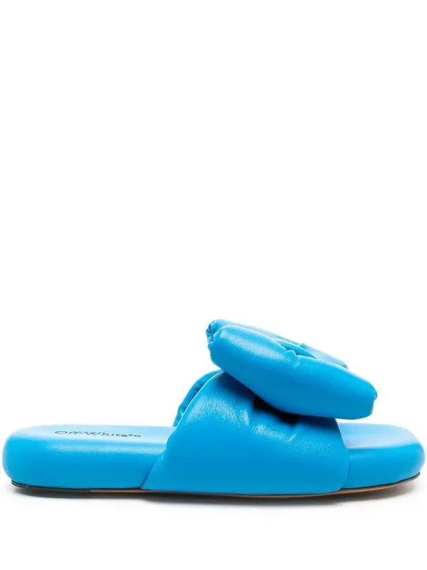 Off-White Bow-detail Leather Sandals - Blue