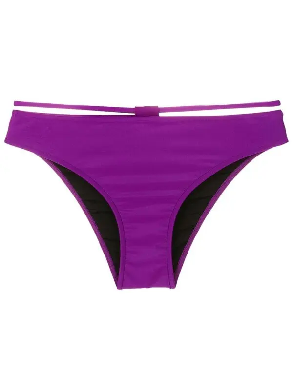 GLORIA COELHO Strap-detail Bikini Bottom - Purple