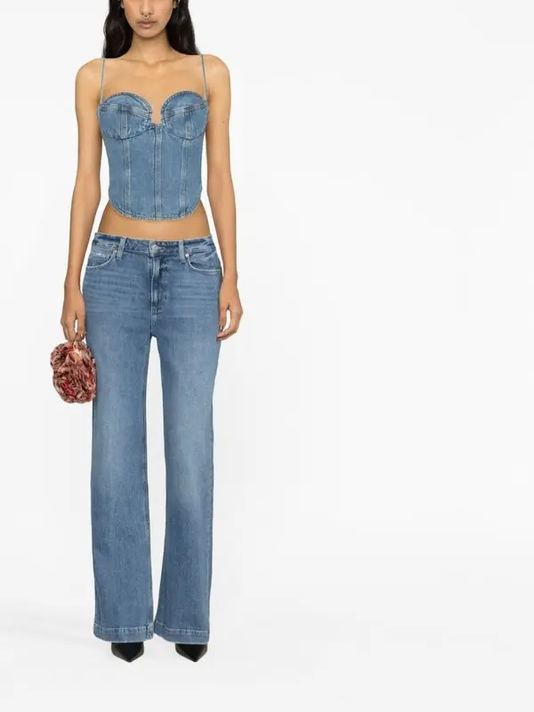 Magda Butrym Cropped Denim Bustier Top