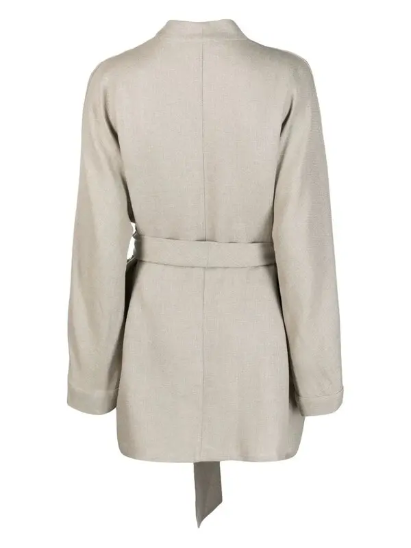 Dusan Linen Belted Cardigan