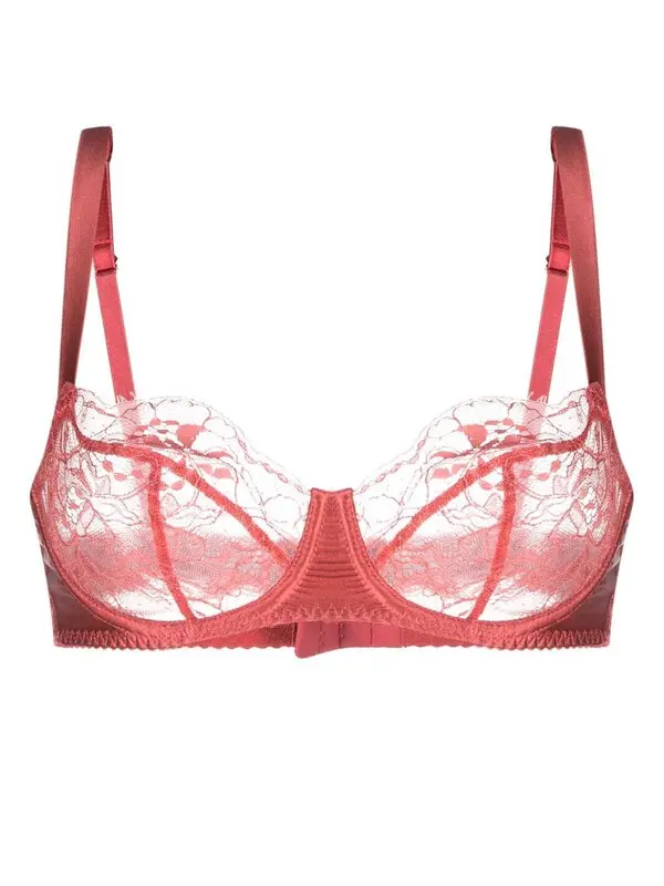 FLEUR OF ENGLAND Sienna Lace Balconette Bra - Pink