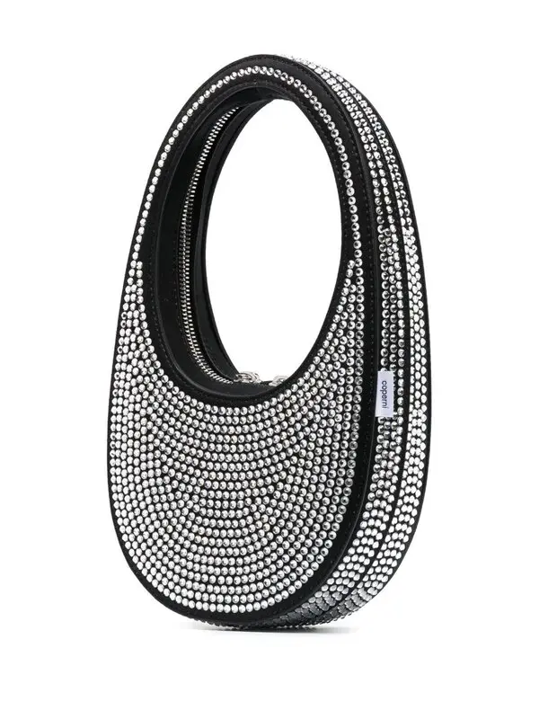 Coperni Swipe Rhinestone-embellished Mini Bag - Black
